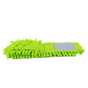 ellylian microfiber flat mop replacement head, wet and dry use, professional floor mop for hardwood laminate tile vinyl ceramic,green