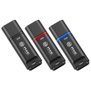 axe memory usb drive 3-pack 32gb usb 2.0 3x matte black flash drives