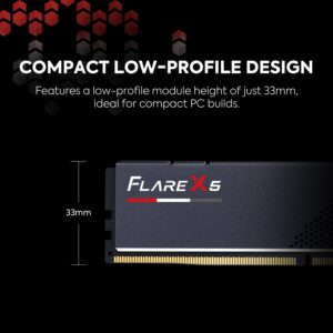 G.SKILL Flare X5 Series (AMD Expo) DDR5 RAM 32GB (2x16GB) 5600MT/s CL36-36-36-89 1.20V Desktop Computer Memory UDIMM - Matte Black (F5-5600J3636C16GX2-FX5)