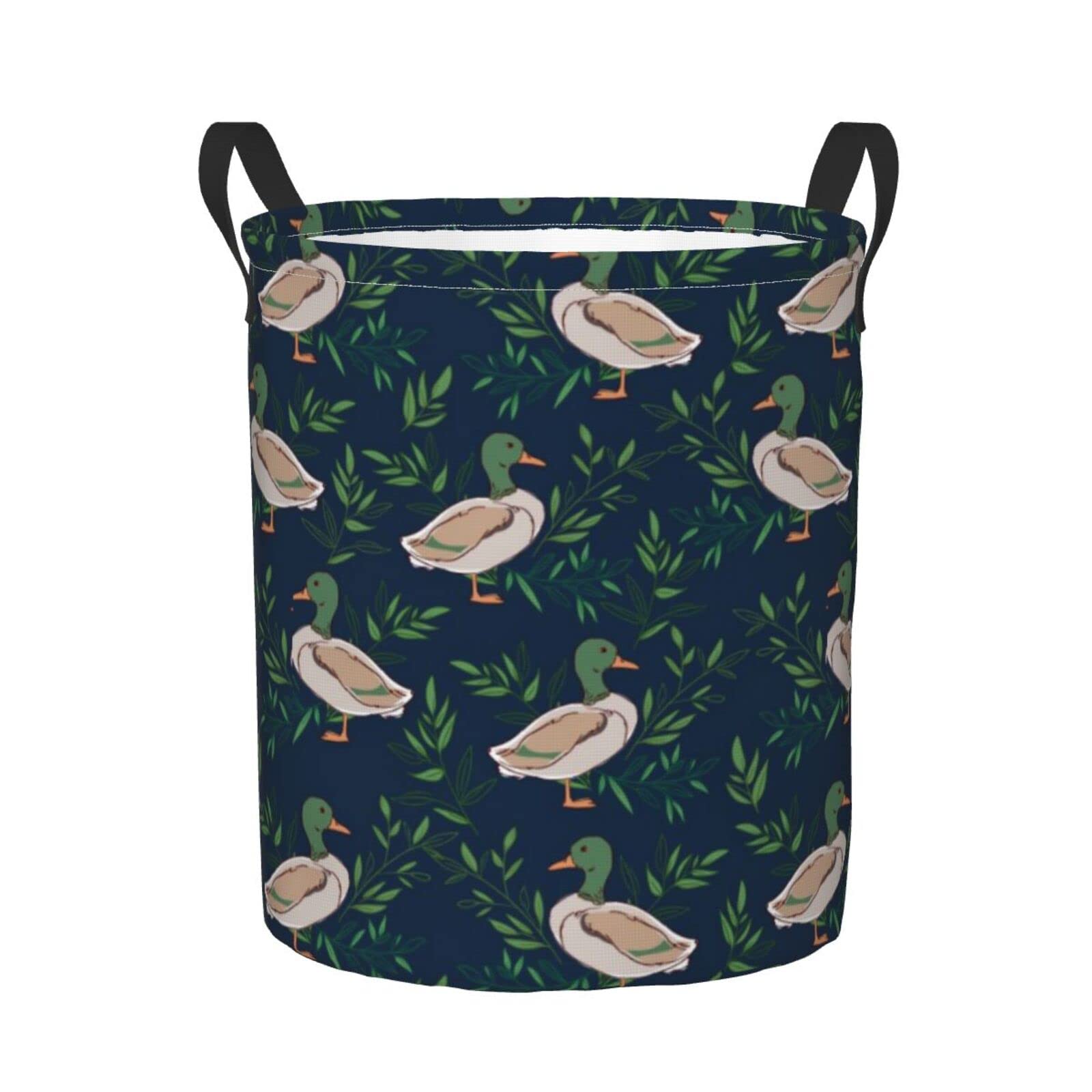 KiuLoam Cute Farm Animal Mallard Duck 19.6 Inches Large Storage Basket Collapsible Organizer Bin Laundry Hamper for Nursery Clothes Toys