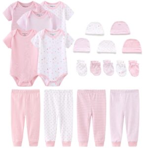 kiddiezoom newborn baby girl boy clothes baby outfits pants bodysuits gifts set layette set 0-3 months