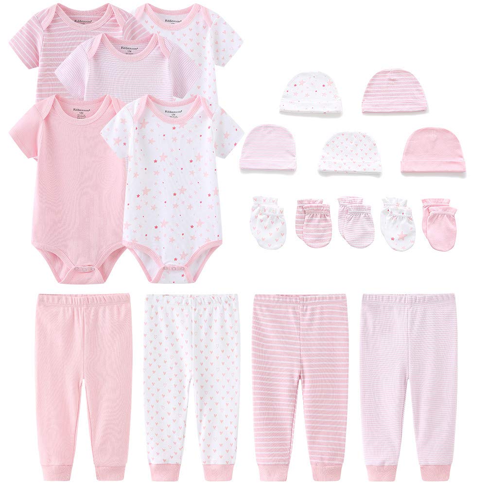 Kiddiezoom Newborn Baby Girl Boy Clothes Baby Outfits Pants Bodysuits Gifts Set Layette Set 0-3 Months