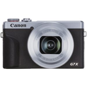 Canon PowerShot G7 X Mark III Digital Camera (Silver) (3638C001) + 64GB Memory Card + NB13L Battery + Charger + Card Reader + Corel Photo Software + HDMI Cable + Case + Flex Tripod + More (Renewed)