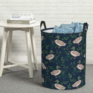 KiuLoam Cute Farm Animal Mallard Duck 19.6 Inches Large Storage Basket Collapsible Organizer Bin Laundry Hamper for Nursery Clothes Toys