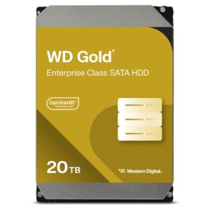 western digital 20tb wd gold enterprise class sata internal hard drive hdd - 7200 rpm, sata 6 gb/s, 512 mb cache, 3.5" - wd202kryz