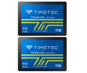 timetec 1tbx2 (2 pack) ssd 3d nand sata iii 6gb/s 2.5 inch 7mm (0.28") read speed up to 550 mb/s slc cache performance boost internal solid state drive for pc computer desktop and laptop