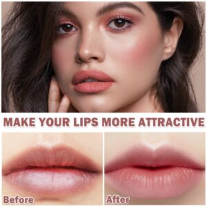 XINGXYUEL 3PCS Nude Lipstick Set Matte Lip Stick Waterproof Long Lasting Lipstick Non-Stick Cup Velvet Lip Gloss Lip Stain Professional Lip Makeup Matte Lipstick Set B