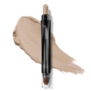 luxaza cream single eyeshadow stick with blending brush, hypoallergenic eye shadow stick makeup, pro waterproof & long lasting eye brightener stick, eyeshadow pencil crayon matte #85