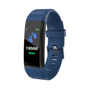 fitness tracker watch, fitness watch band for women men smart wristband watches activity tracker band waterproof wrist smartwatch bracelet bluetooth heart rate blood pressure monitor watch (blue)