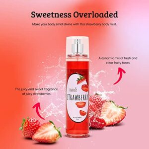 Luxurious Scented Strawberry Fragrance Body Mist A Sophisticated 8 oz Gift Stocking Stuffer Exquisitely Crafted for Women's Sublime Fragrance