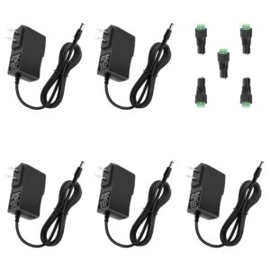 arkare 5v 2a power supply adapter dc 5v 2000ma power cord ac/dc charger ac 100v-240v to dc 5 volt 1.5a 1amp 0.5a for security camera baby monitor graco swing tv box raspberry pi usb type c (5 pack)