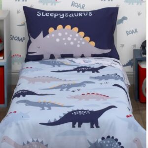 Parent's Choice 4-Piece Toddler Bedding Set, Blue, Dino