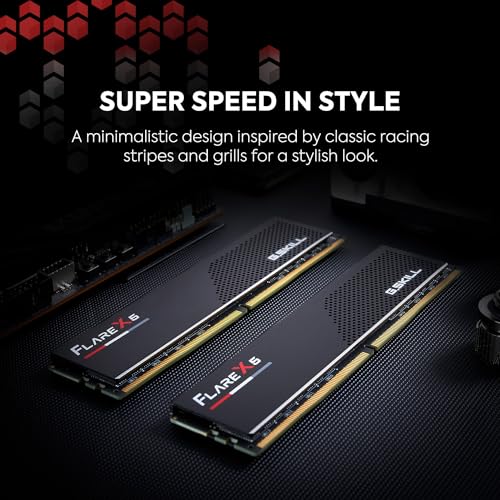 G.SKILL Flare X5 Series (AMD Expo) DDR5 RAM 32GB (2x16GB) 6000MT/s CL32-38-38-96 1.35V Desktop Computer Memory UDIMM - Matte Black (F5-6000J3238F16GX2-FX5)