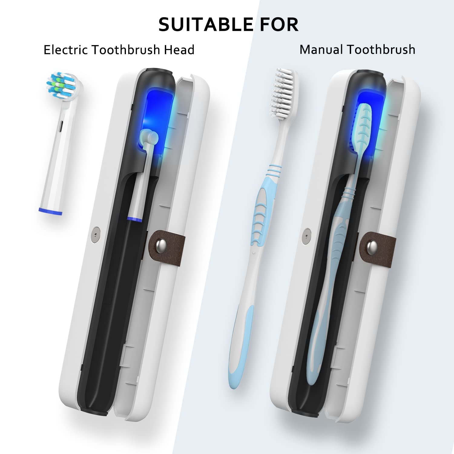 StarWin UV-C Toothbrush Cleaner Case, Portable UV Toothbrush Cover, Holder, and Travel Toothbrush Case