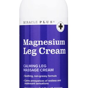 Miracle Plus Magnesium Cream For Leg Relief | Magnesium Lotion Calming Leg Cream Herbal Moisturizer Topical Body Butter Soothes + Calms Sensations, Itching, & Shaking, 8 Oz