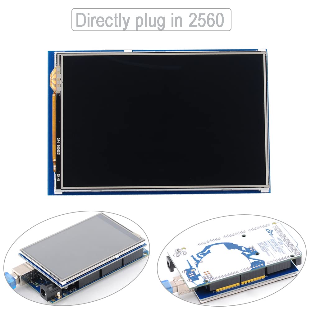 DIYmalls 3.5" inch TFT LCD Display Module ILI9486 Resistive Touchscreen 5V/3.3V 480x320 8-bit Parallel Interface w/SD Card Slot for Arduino U NO Mega-2560