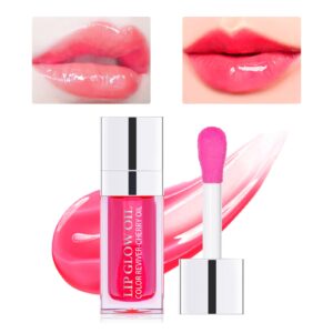 dageda tinted lip oil plumping lip gloss, hydrating lip glow oil lip care moisturizing for dry lips, nourishing water lip oil gloss non-sticky shine lip tint (015 cherry)