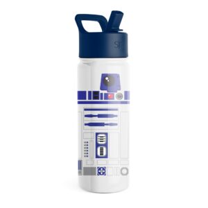 simple modern star wars r2d2 water bottle for kids | reusable cup with straw lid insulated stainless steeltumbler gifts for toddlers boys | summit collection | 18oz r2d2