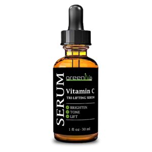 GreenIVe Vitamin C Serum Tri-Lifting Serum with Hyaluronic Acid, Vegetable Collagen & Leucidal