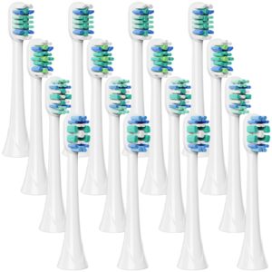 toothbrush heads for philips sonicare, 16 pack electric toothbrush replacement heads soft dupont bristles for gum health improvement