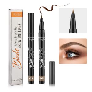 maria ayora liquid eyebrow pencil,brow tint pen with micro brush tip,longlasting,waterproof,smudgeproof eye brow makeup,light grey(pack of 2)