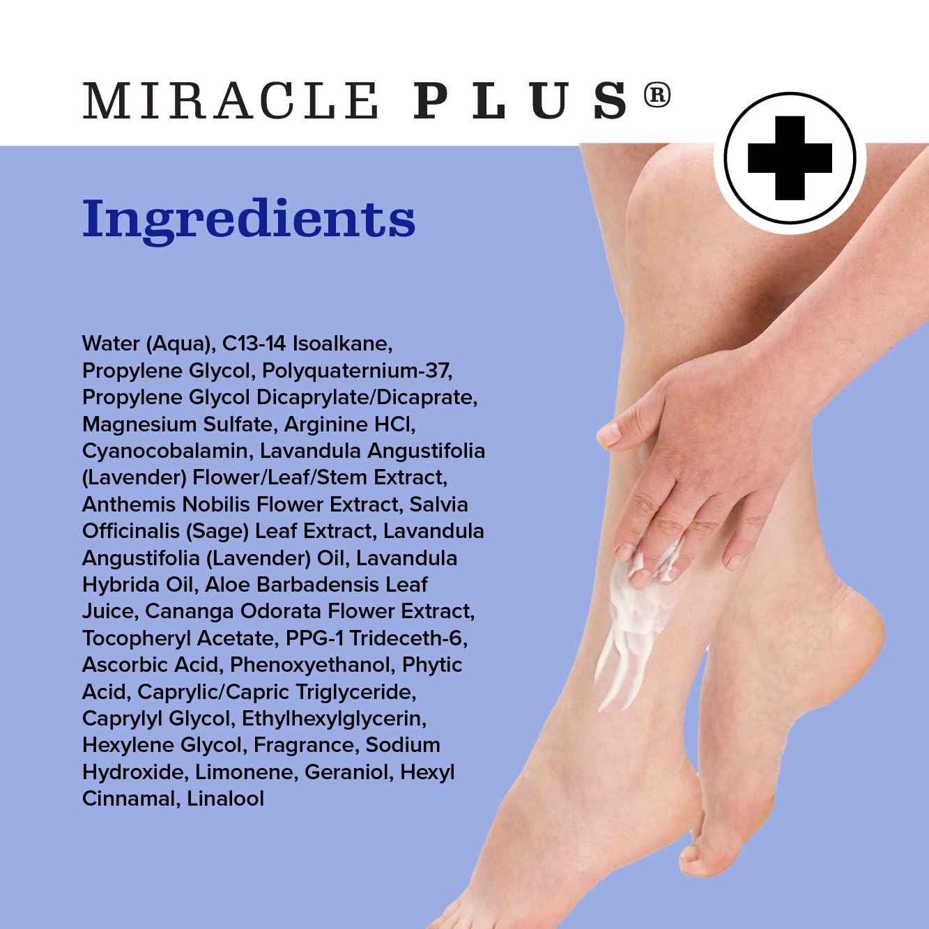 Miracle Plus Magnesium Cream For Leg Relief | Magnesium Lotion Calming Leg Cream Herbal Moisturizer Topical Body Butter Soothes + Calms Sensations, Itching, & Shaking, 8 Oz