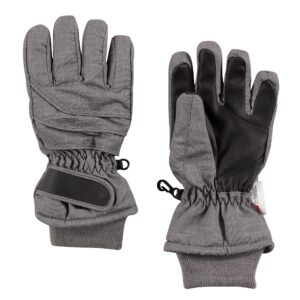 hudson baby unisex snow gloves, heather charcoal, 6-8 years