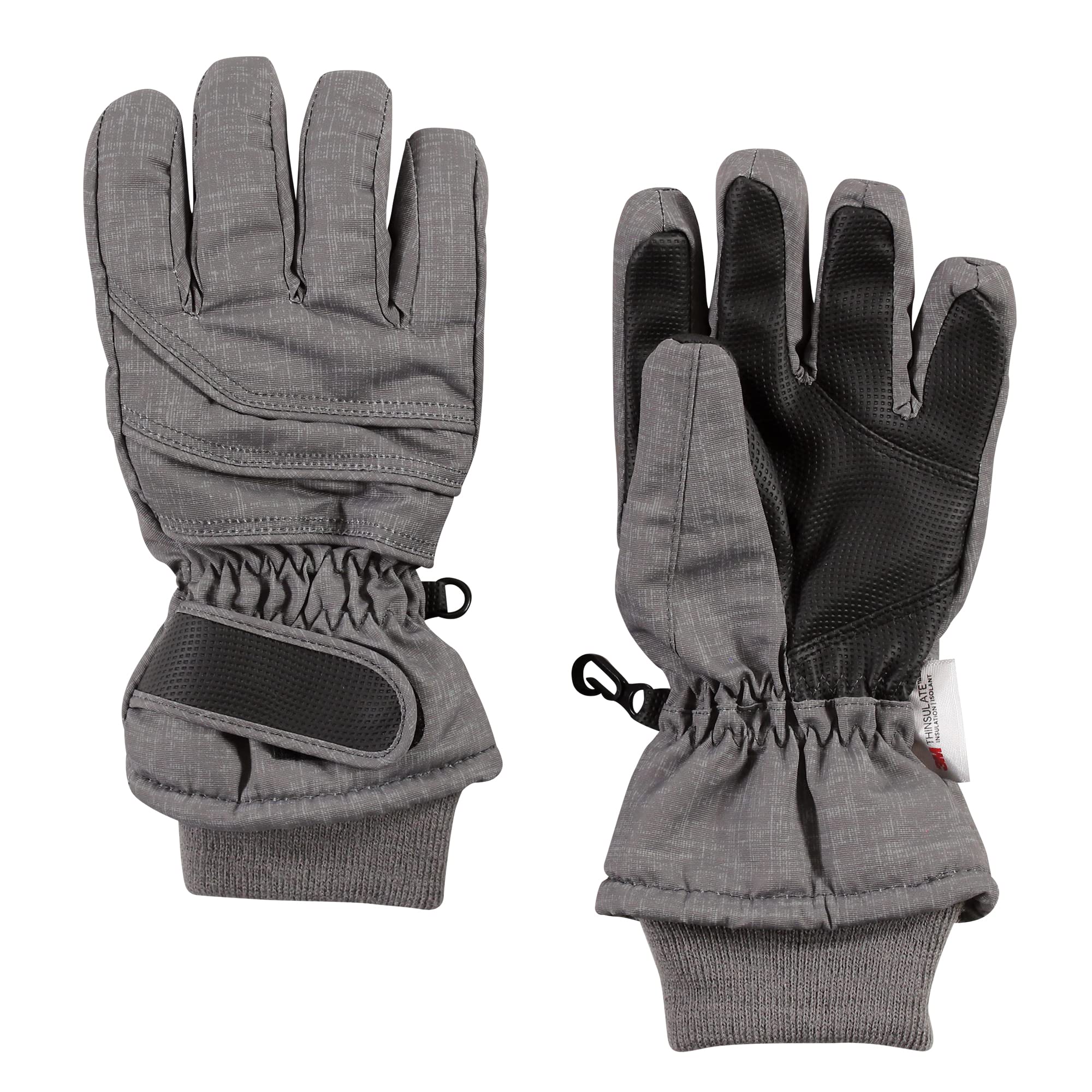 Hudson Baby Unisex Snow Gloves, Heather Charcoal, 6-8 Years