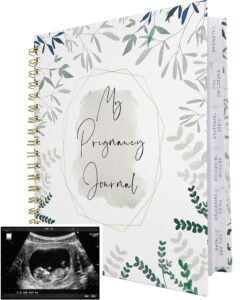 pregnancy journal memory book for expecting moms - calendar for pregnancy planner - weekly monthly organizer to track milestones - hardcover with keepsake pocket - gift for first time moms