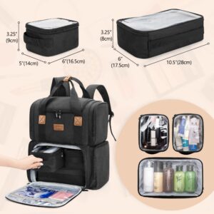 BAFASO Cosmetic Bag with 3 Inner Removable Pouches, Travel Makeup Bag with Multiple Pockets, Black