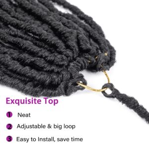 LocsGuard Faux Locs Crochet Hair Soft Locs 18 inch 7 Packs Natural Butterfly Locs Crochet Hair For Black Women Goddess Locs Crochet Hair (18 Inch (Pack of 7), 1B)