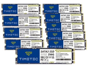 timetec 256gbx10 (10 pack) ssd 3d nand tlc sata iii 6gb/s m.2 2280 ngff 128tbw read speed up to 550mb/s slc cache performance boost internal solid state drive for pc computer laptop and desktop