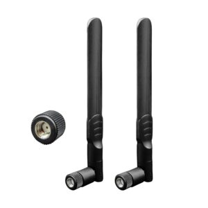 rydocyee pc wifi antenna dual band 2.4ghz/5.8ghz 5dbi rp-sma male connector (no pin), bluetooth wifi antenna for desktop pc, camera system, m.2 pcie wifi card, router and av receiver - 2 pack