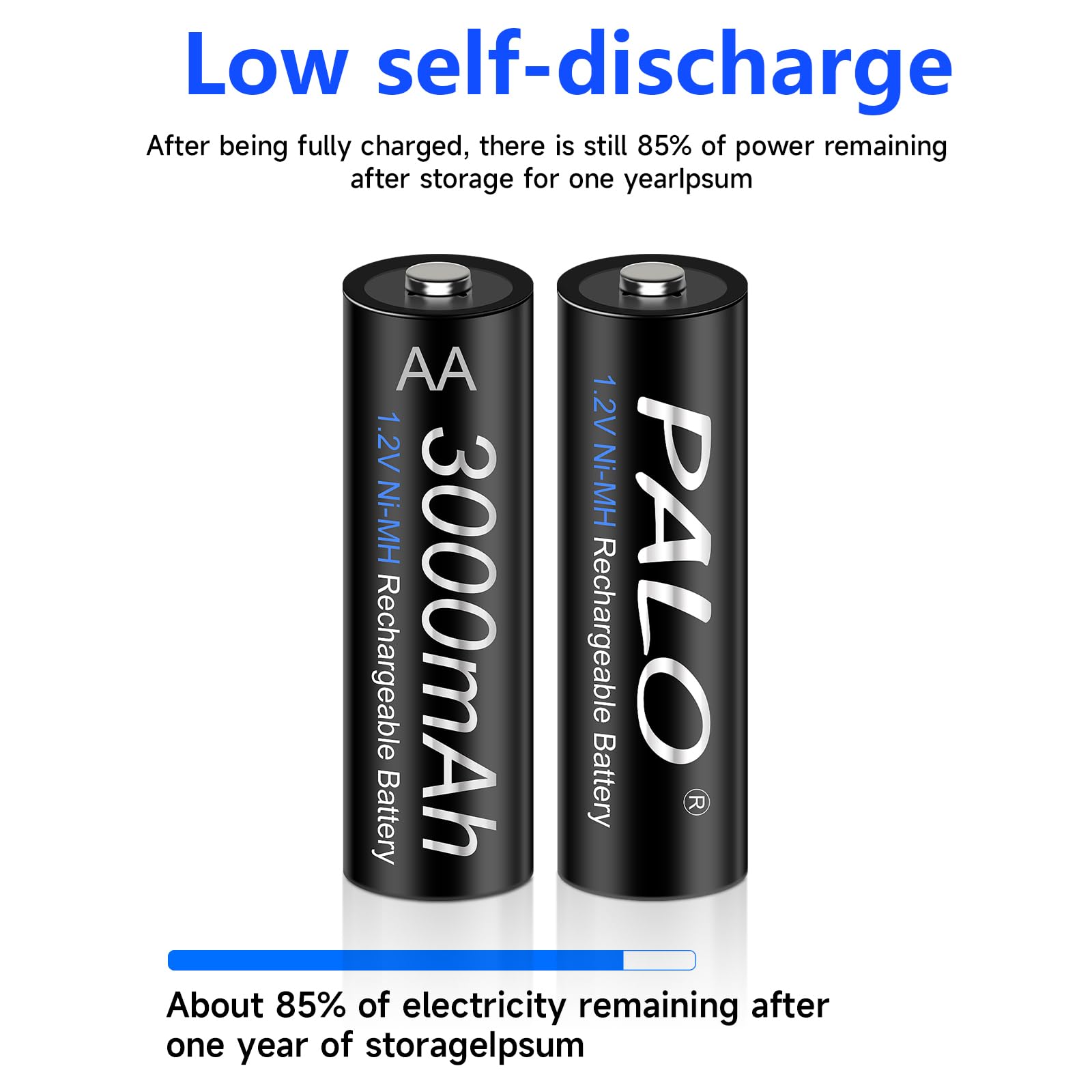 Palowextra 16 Packs 1.2V AA 3000mah Rechargeable BatteriesHigh Capacity Nimh Low Self Discharge Double a Battery for Solar Garden Lights, Battery String Lights, Outdoor Devices