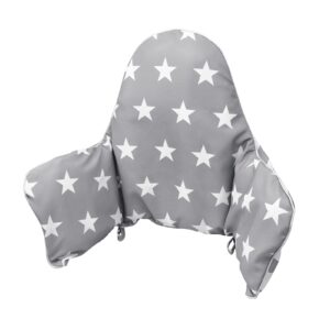 high chair cushion, new type high chair cover pad, highchair cushion for ikea antilop highchair, exquisite edge banding, built-in inflatable cushion,baby sitting more comfortable (grey star pattern)