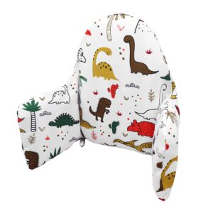 high chair cushion, new type high chair cover pad, highchair cushion for ikea antilop highchair, exquisite edge banding, built-in inflatable cushion,baby sitting more comfortable (dinosaur pattern)