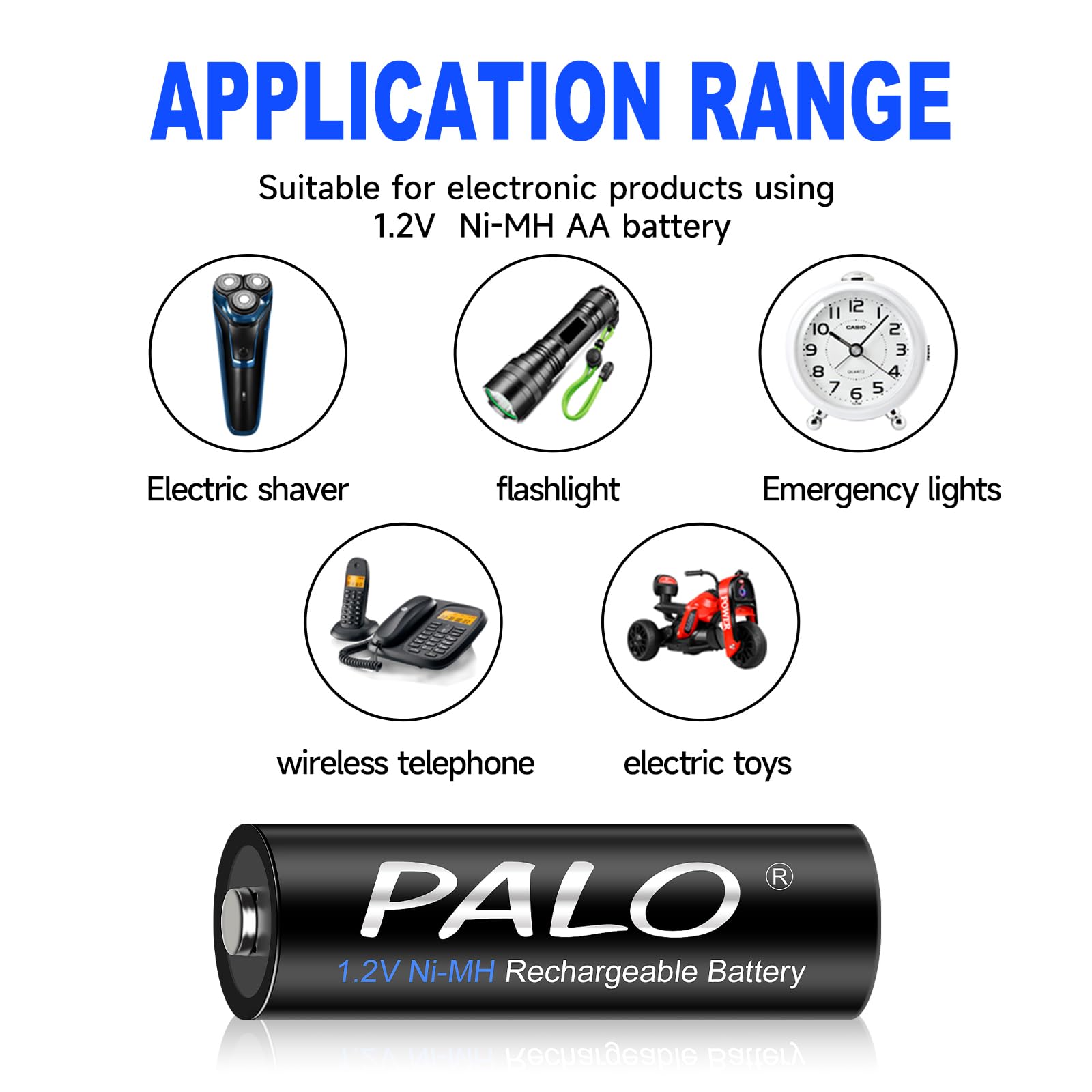 Palowextra 16 Packs 1.2V AA 3000mah Rechargeable BatteriesHigh Capacity Nimh Low Self Discharge Double a Battery for Solar Garden Lights, Battery String Lights, Outdoor Devices