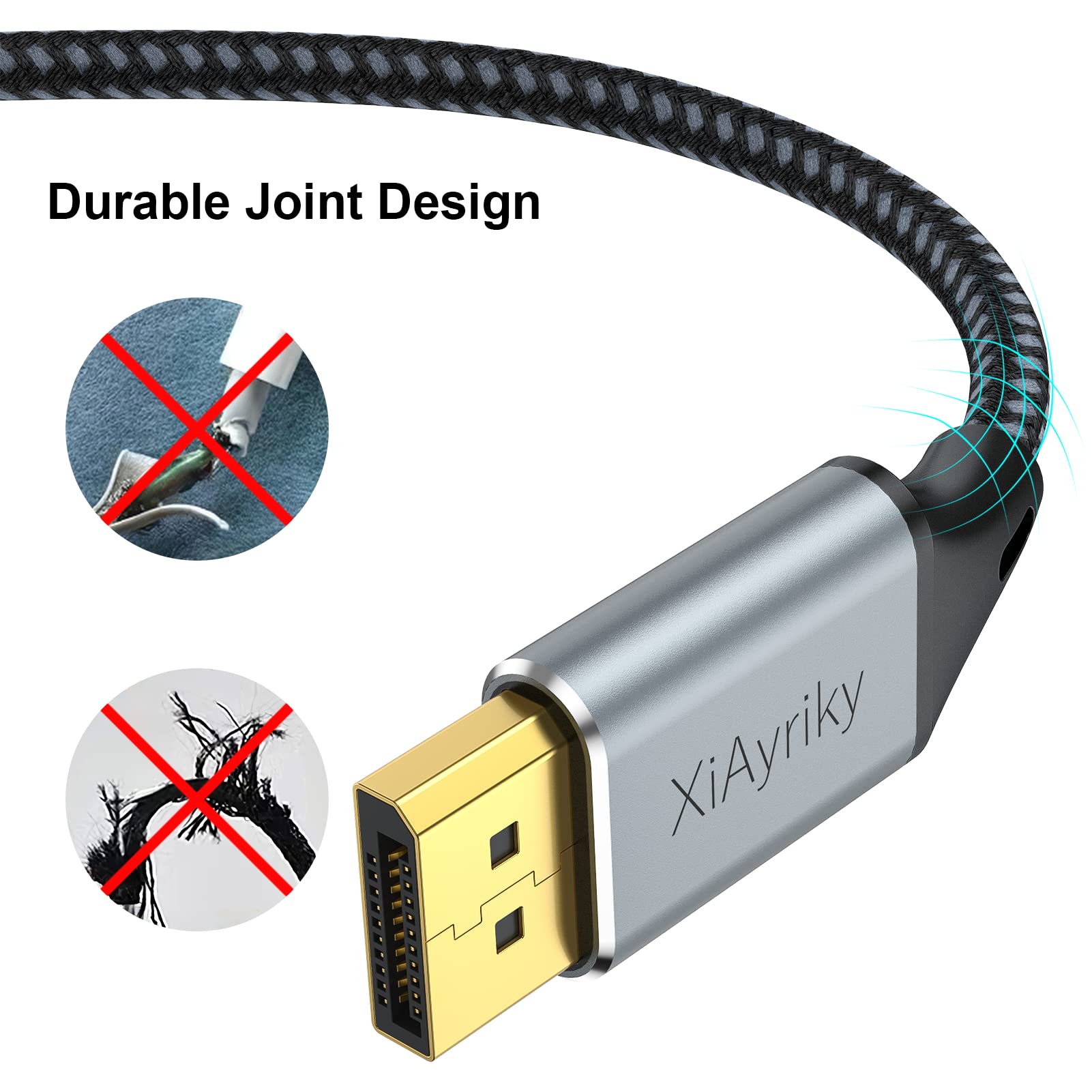 XiAyriky DisplayPort to DVI Cable 6 FT 2-Pack, DP to DVI Cable Cord Male to Male, Gold-Plated Nylon Braided for Computer, Monitor and Other Brand