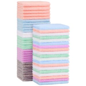 orighty baby washcloths 50-pack, microfiber coral fleece baby face towels, soft and absorbent wash cloths for newborns, infants and toddlers, gentle on delicate skin for face hands and body, 7x9 inch