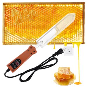 jiawanshun stainless steel electric honey cutter, 110v adjustable electric honey uncapping knife with temperature control(50-180℃/122-356 ℉), for wax honey extractor knife, digital display