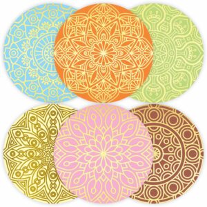 Mandala Gold Foil Stickers - (Pack of 120) 2" Large Round Labels for Christmas Happy Holidays New Year Birthday Cards Gift Boxes Envelope Seals