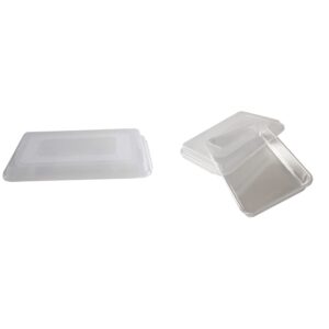 nordic ware half sheet cover and natural aluminum commercial cake pan with lid