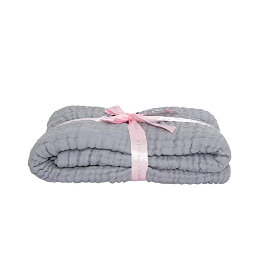 sense gnosis Muslin Throw Blanket for Couch 8-Layer Gauze Blanket Breathable Soft and Lightweight Blankets for Baby and Adults 55"x75", Grey