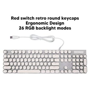 Mechanical Gaming Keyboard, Mechanical Keyboard RGB Backlight Ergonomic Design 104 Keys Typewriter Style for Office Red Switch