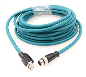 zblzgp m12 4 position d-coded male to rj45 cat5e ethernet waterproof cable industrial field-wireable machinery sensor camera (2m)