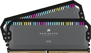 corsair dominator platinum rgb ddr5 32gb (2x16gb) ddr5 6000mhz cl36 amd expo intel xmp icue compatible computer memory – gray (cmt32gx5m2d6000z36)