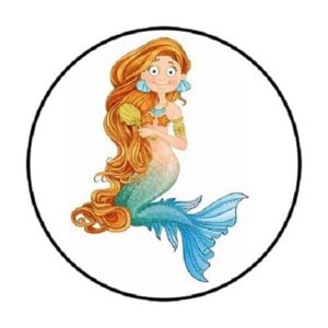 48 pcs mermaid !!​ stickers envelope seals labels round tags, stamps sticker for gift cards, envelopes, boxes for holiday, birthday, christmas