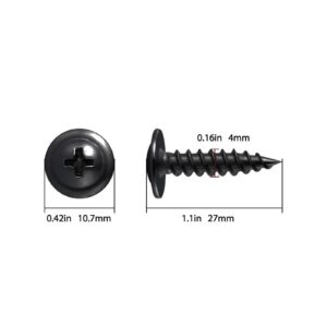 Wensilon (250 pcs)#8×1" Black Truss Head Wood Screws Quick Metal Self Tapping Zinc Oxide