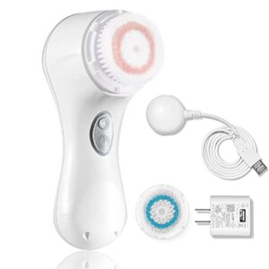 clarisonic facial cleansing brush system, mia 2 sonic face scrubber, 2 speeds，white