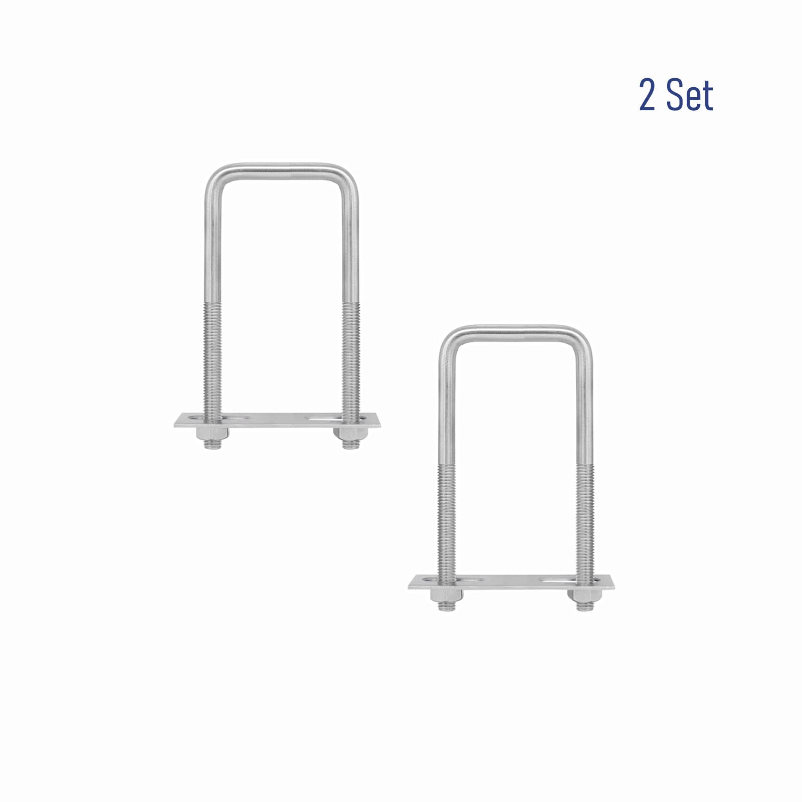 FOCMKEAS 2 Sets 304 Stainless Steel Square U-Bolts 2"(50mm) Inner Width, 3.15"(80mm) Length Stainless M6 with Nuts, Frame Plate, Accessories for Automobiles Trailer, Boat Trailer Industrial Parts